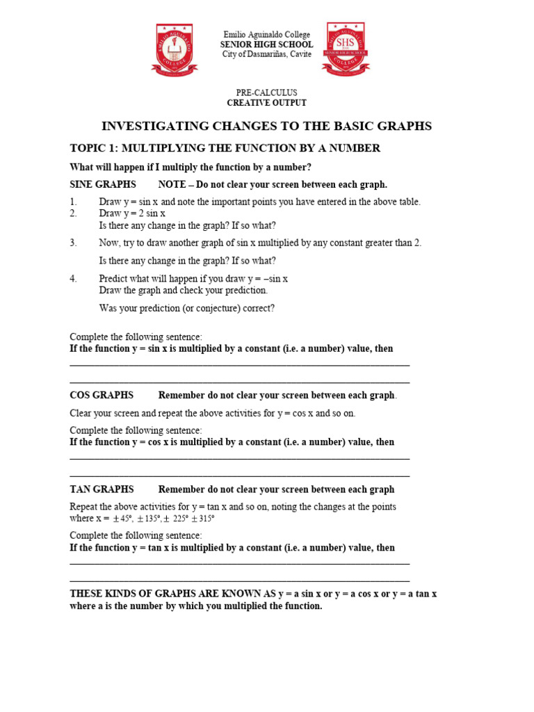 Graph Of Circular Functions Pdf Trigonometric Functions Functions And Mappings