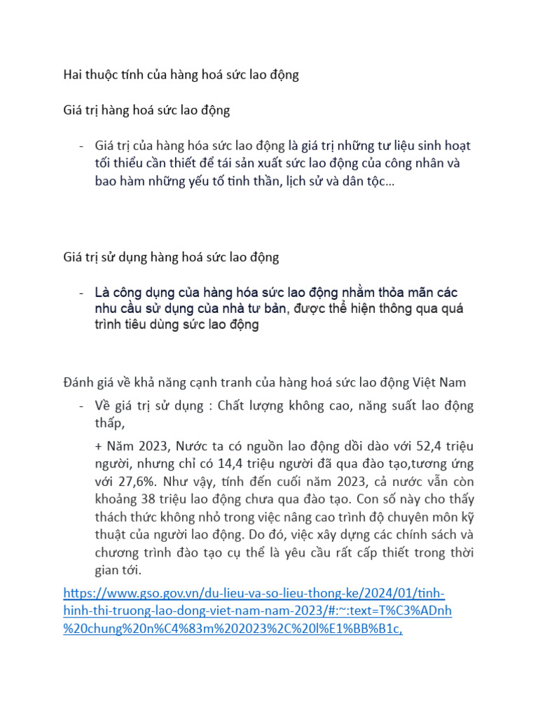 Hai Thu C Tính C A Hàng Hoá S C Lao Đ NG | PDF