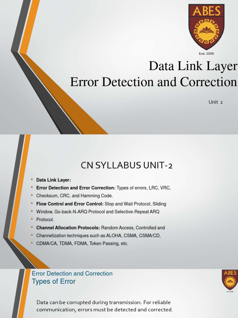 Computerr Network UNIT2 | Download Free PDF | Error Detection And Correction | Network Protocols