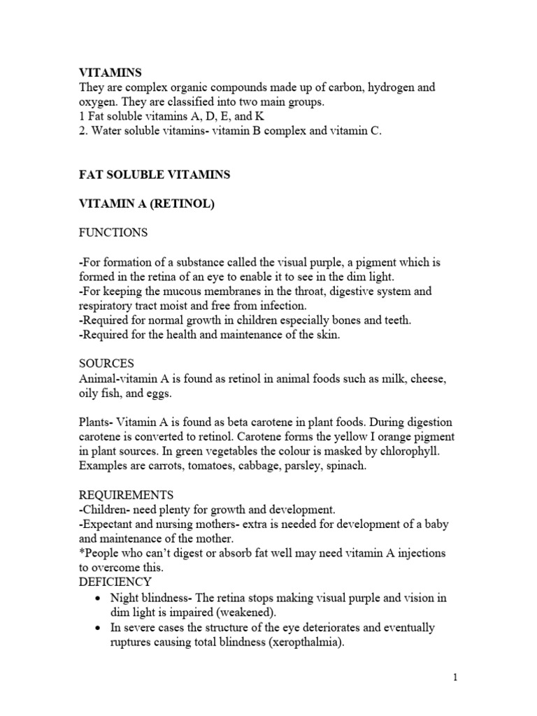 Vitamins, Water, Minerals | PDF | Vitamin D | Vitamin C