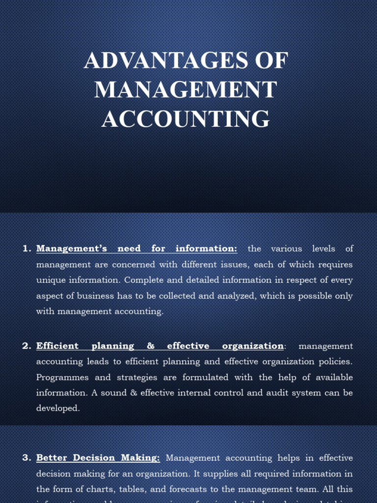 Benefits of Management Accounting | PDF | Management Accounting ...