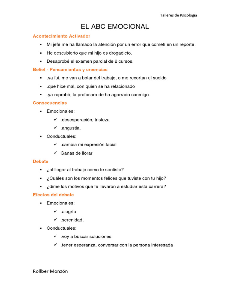 Sesión 06 - ABC Emocional de Albert Ellis | PDF