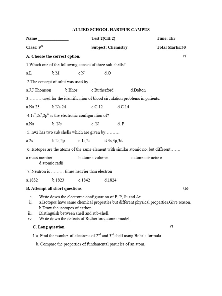 Distinguishing Shells and Subshells in Chemistry | PDF