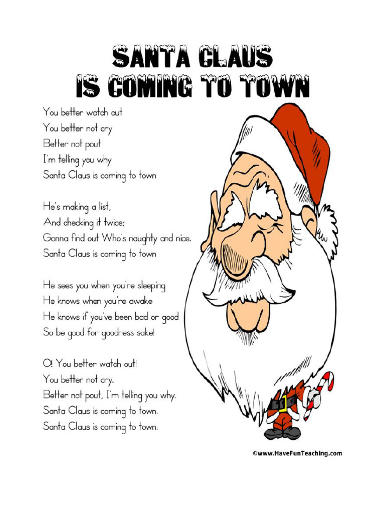 Santa Claus Is Coming To Town | PDF