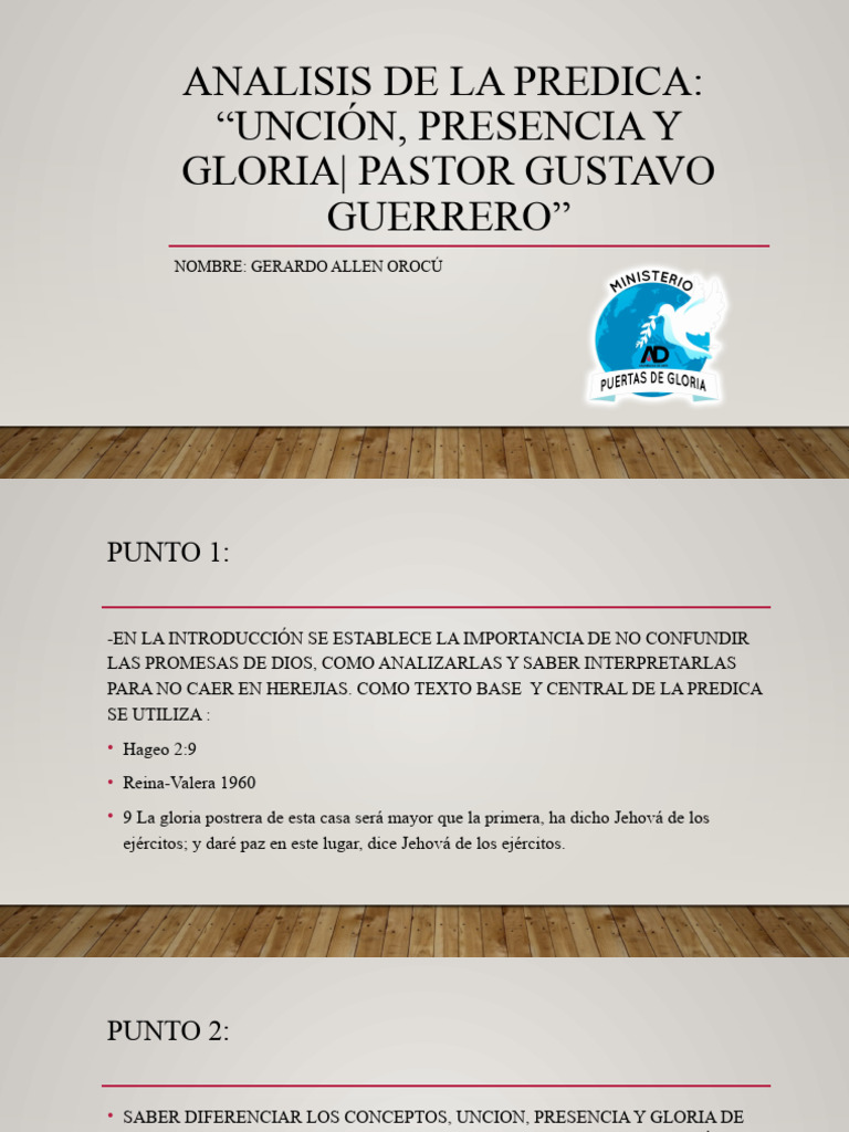 Análisis de la Predica de Gustavo Guerrero | PDF | Filosofía | Historia