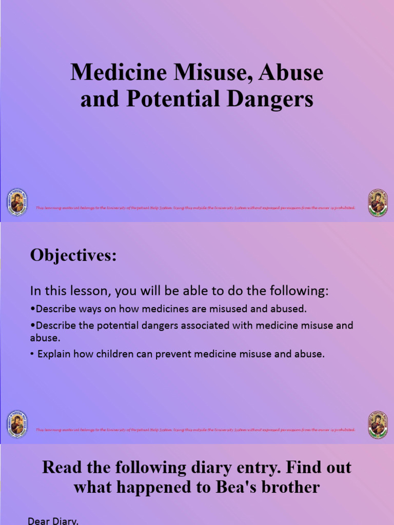 Medicine, Misuse and Abuse and Potential Dangers | PDF | Dose ...