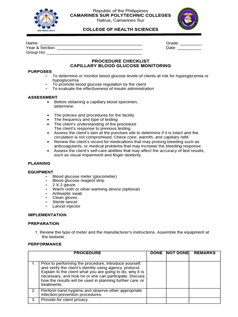 CBG Checklist | PDF | Clinical Medicine | Medicine