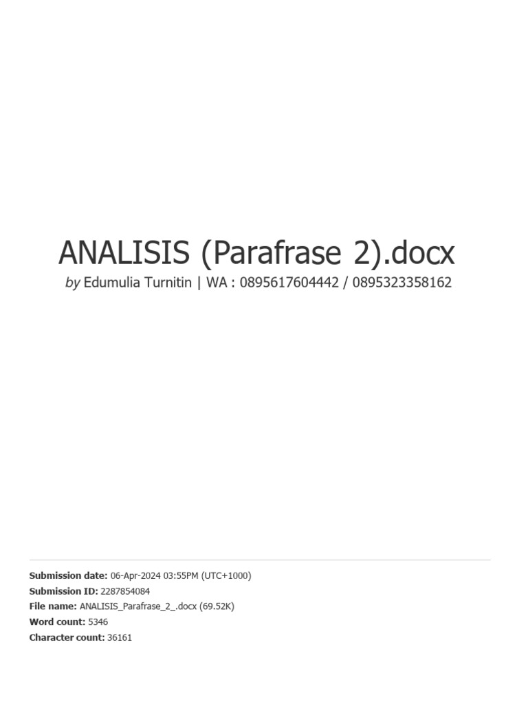 ANALISIS (Parafrase 3) | PDF
