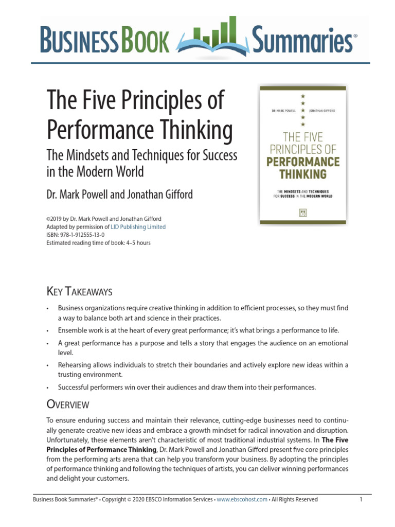 5 Principles of Performance Thinking | PDF | Creativity | Storytelling