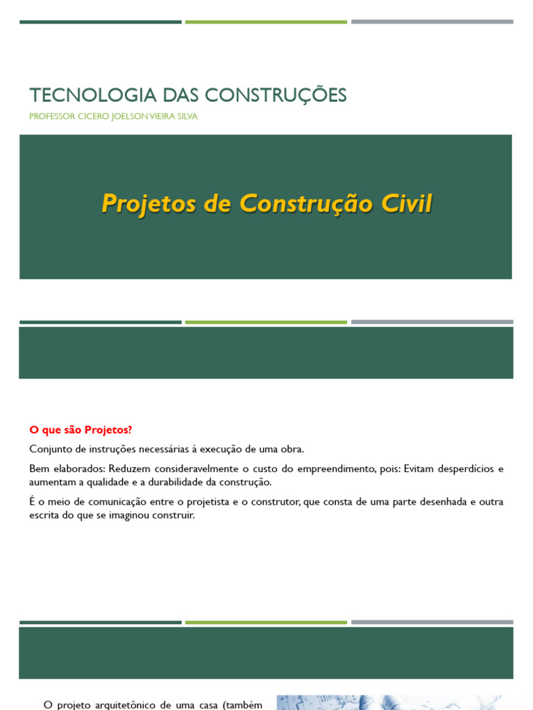 Aula 4 Projetos De Construção Civil Download Grátis Pdf