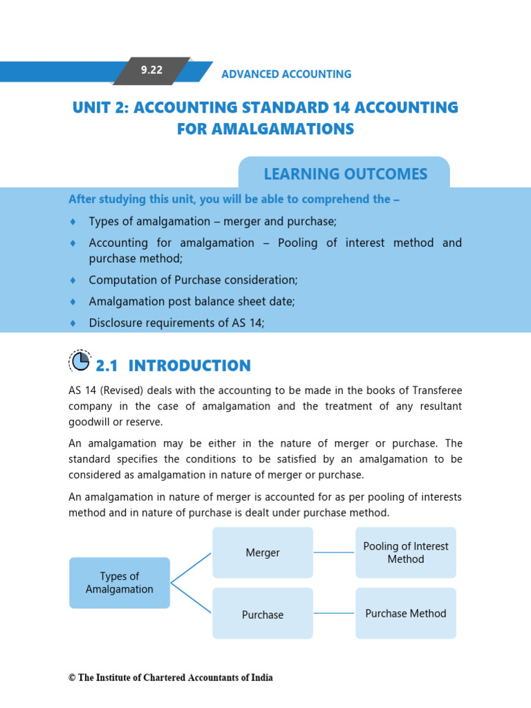 AS-14: Accounting for Amalgamations | PDF | Consolidation (Business ...