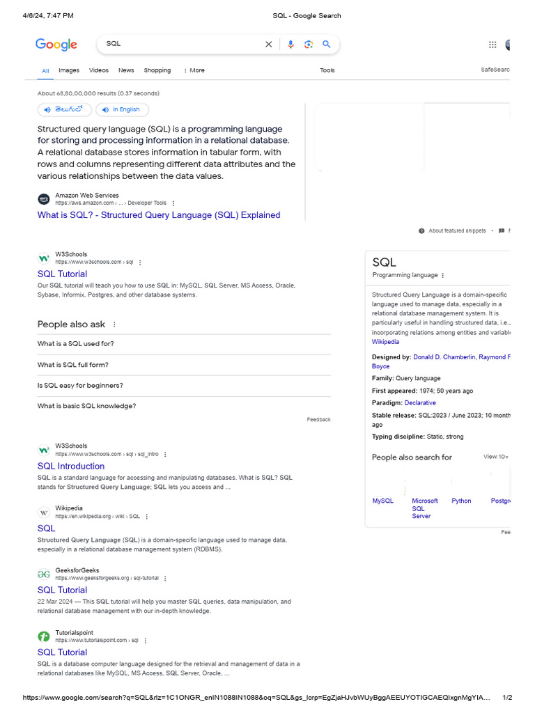 SQL - Google | PDF | Sql | Databases