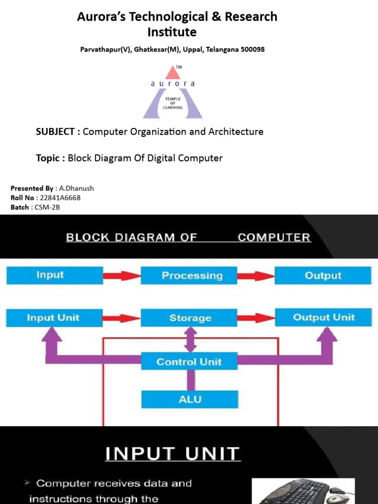 Block Diagram of Digital Computer | PDF