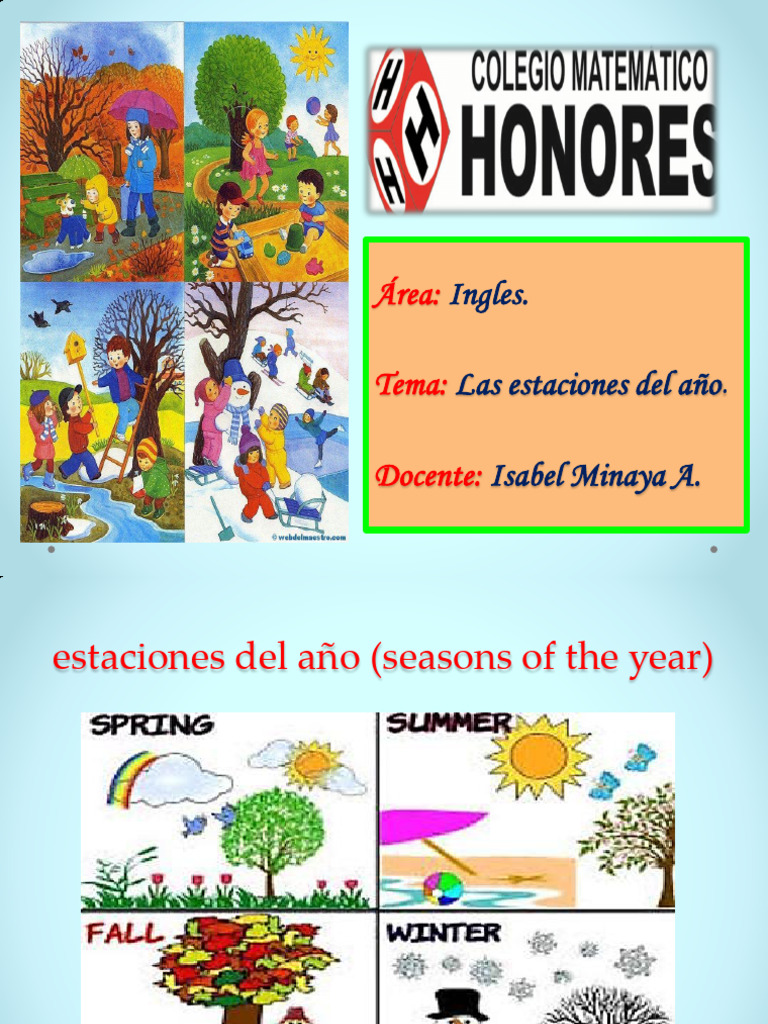 Estaciones del Año en Inglés y Español | PDF