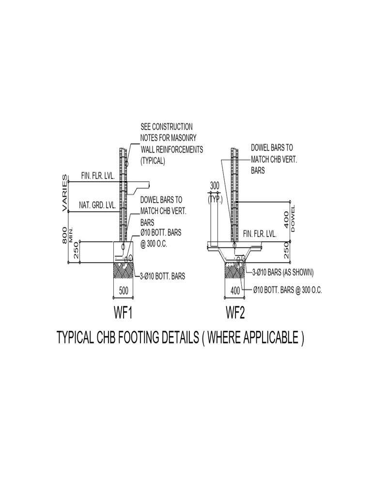 TYPICAL CHB FOOTING DETAILS-Model | PDF