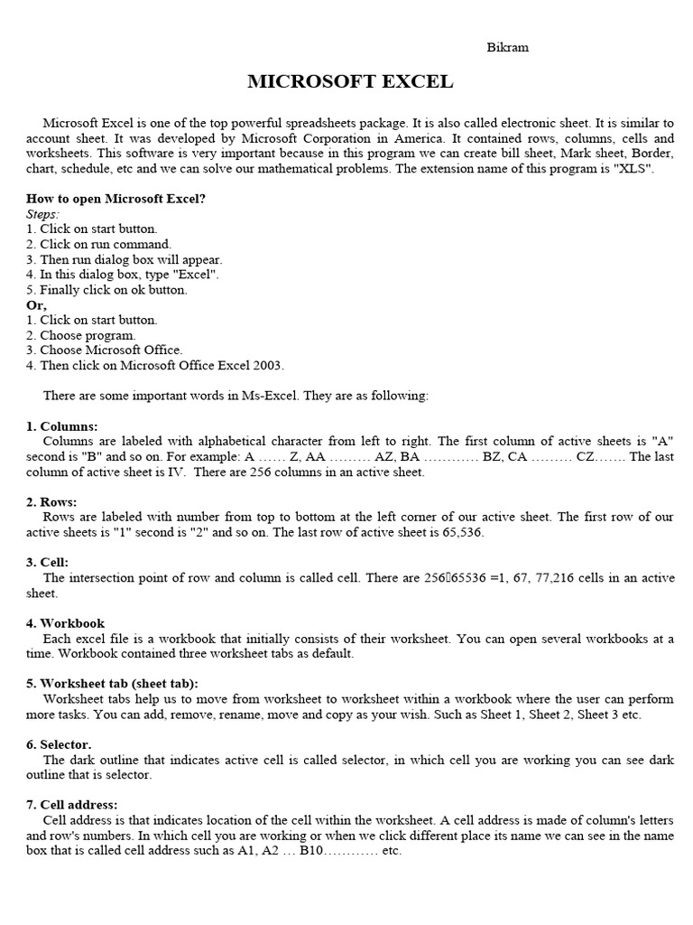 Formulas of Excel | PDF | Microsoft Excel | Menu (Computing)