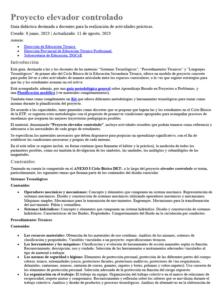 Proyecto elevador controlado | PDF | Cambiar | Engranaje