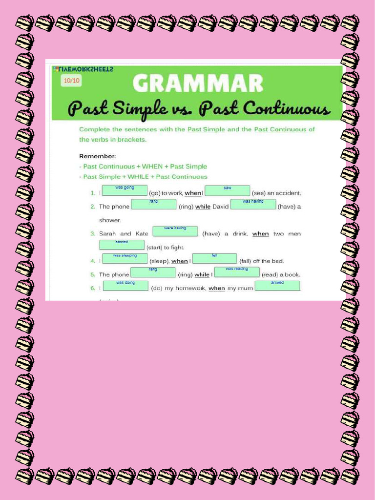 Liveworksheets Past simple past continuous | PDF