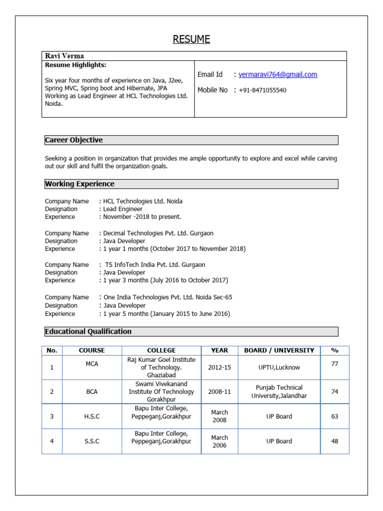 RaviVerma 21 Resume | PDF | Computing | Software Engineering