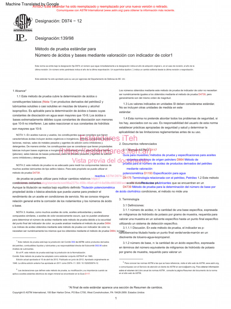 Astm D974 12 | PDF | Valoración | Química