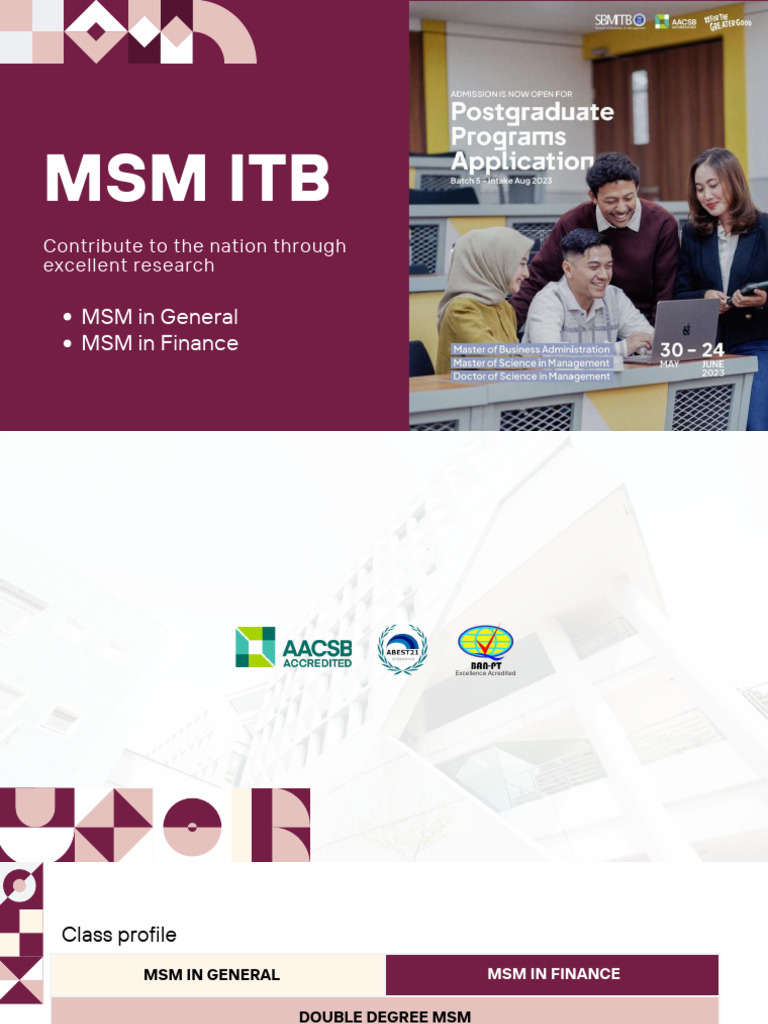 Admission Kit MSM 2023 5 - Compressed | PDF | Analytics | Risk