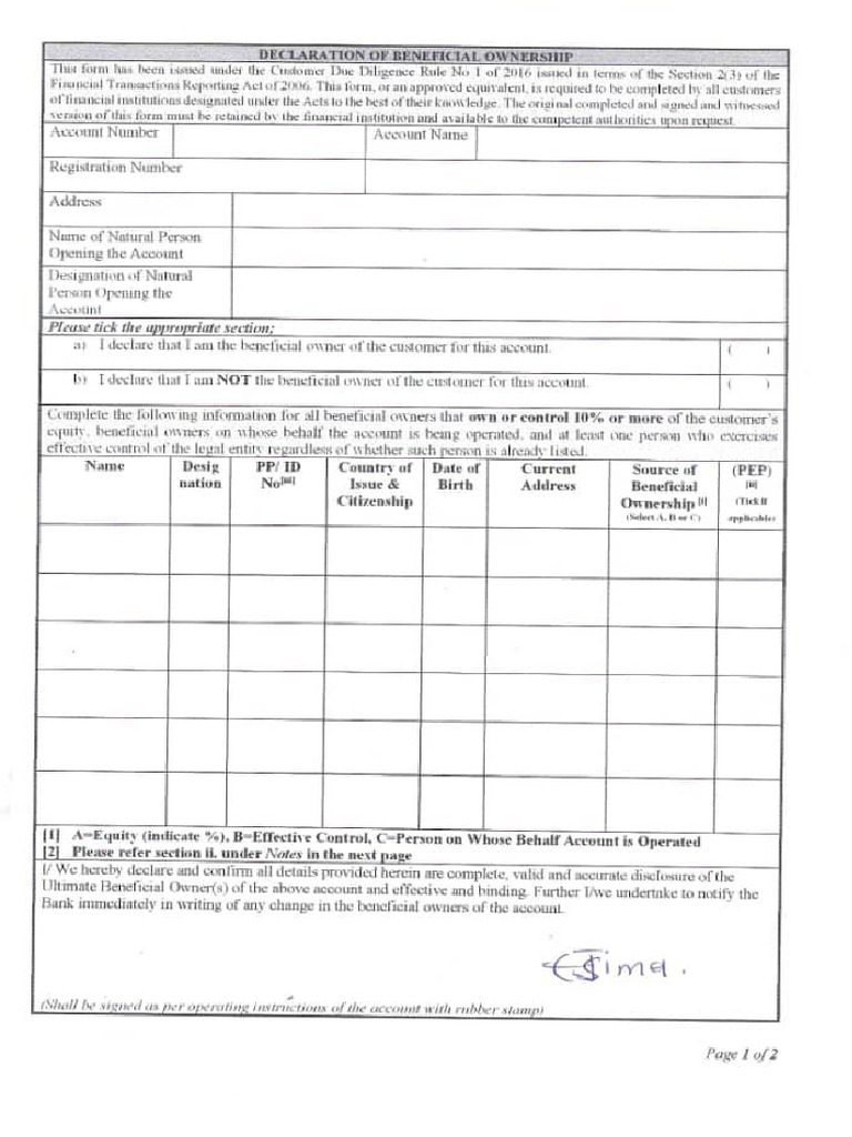 #4 Benefitial Ownership Form | PDF