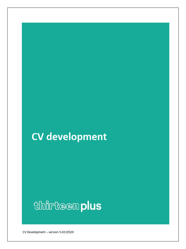 CV Development Workshop | Download Free PDF | Mentorship | Leadership