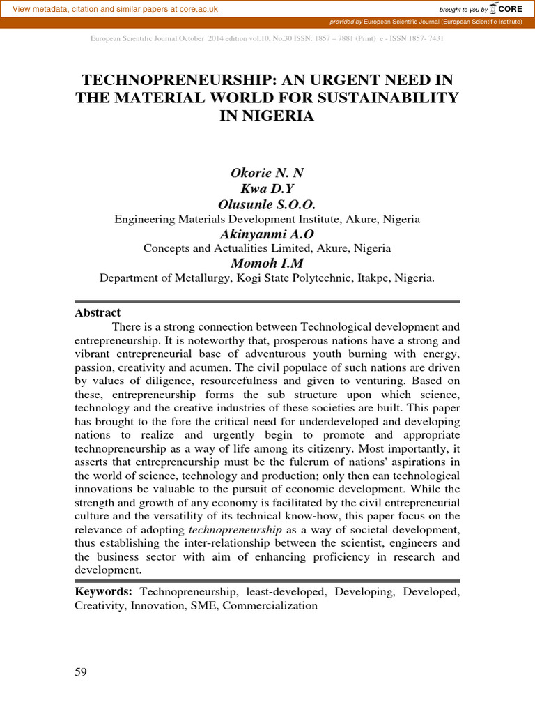 Techno | PDF | Entrepreneurship | Small And Medium Sized Enterprises