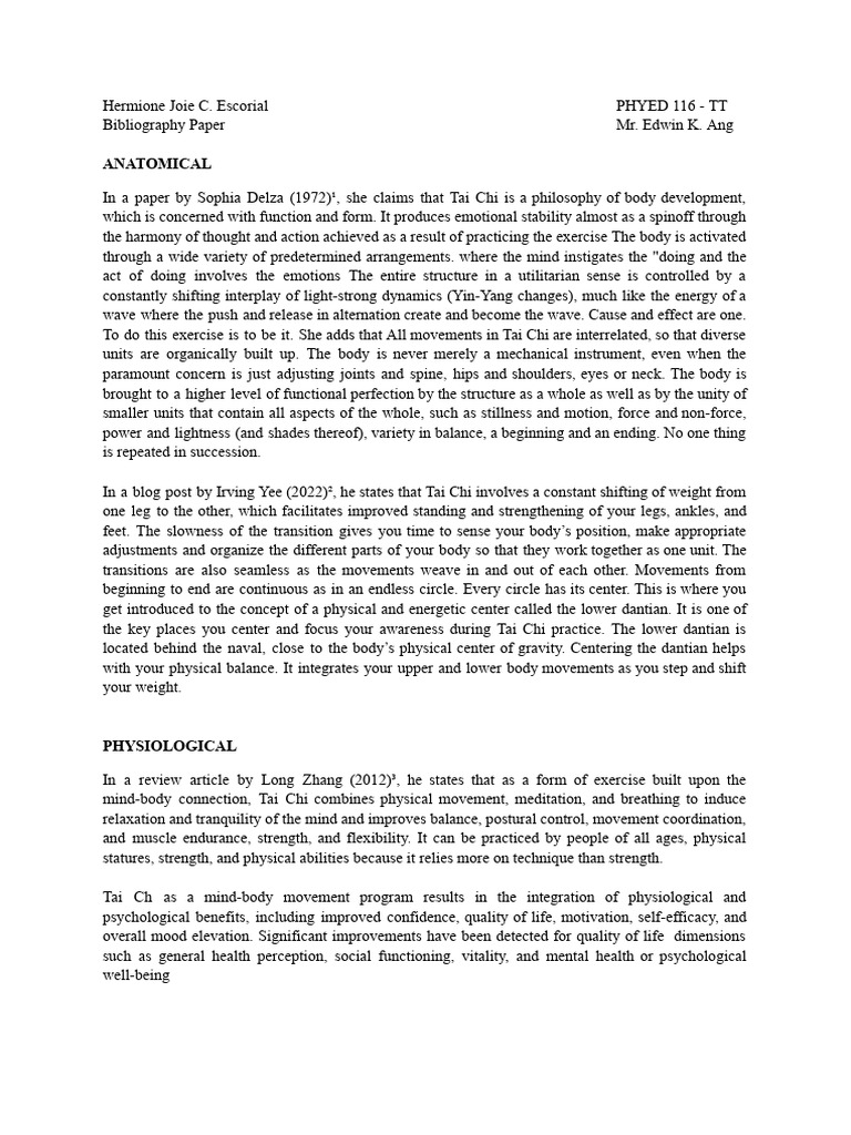 (PHYED) Biblio Paper | PDF | Fibromyalgia | Tai Chi