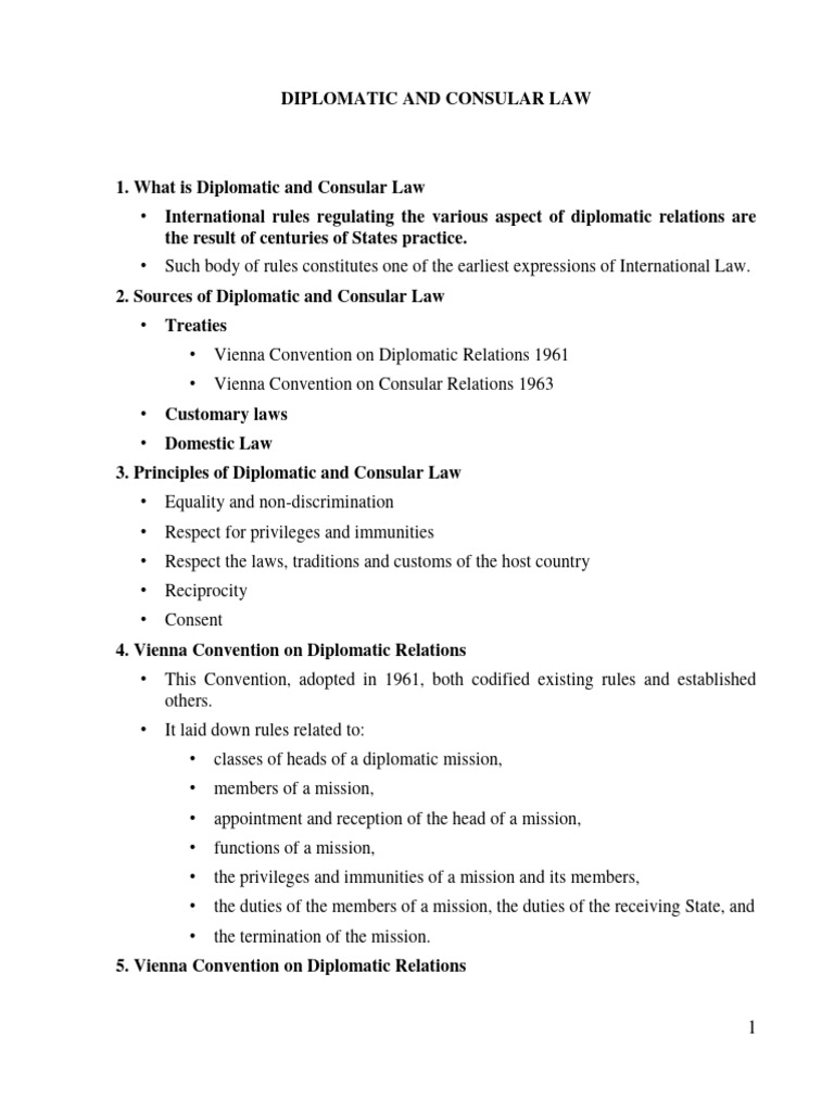 Diplomatic and Consular Law | PDF | Consul (Representative ...