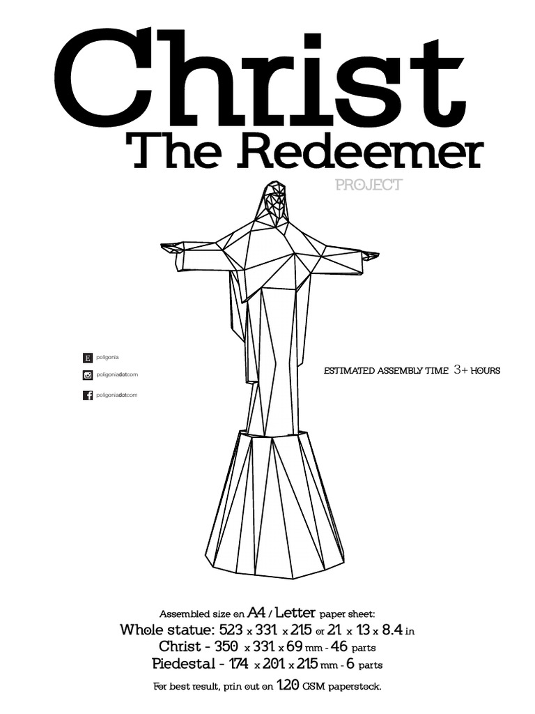 Christ the Redeemer Paper Model Guide | PDF