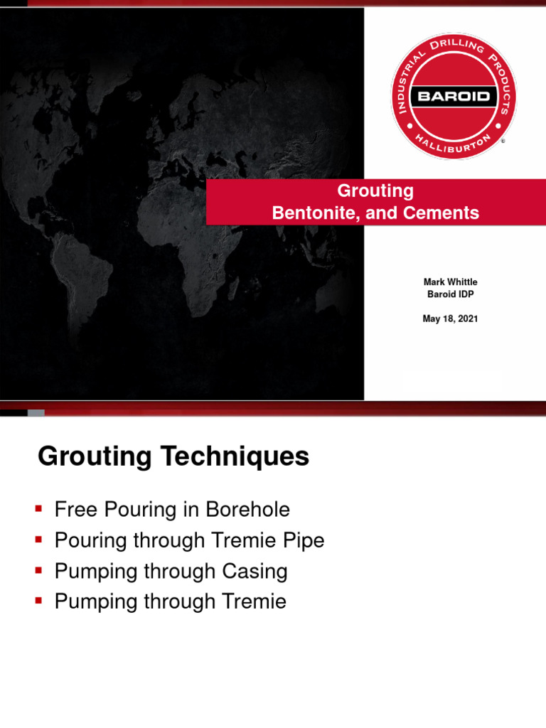 Grouting Techniques with Bentonite and Cement | PDF | Casing (Borehole) | Building Engineering