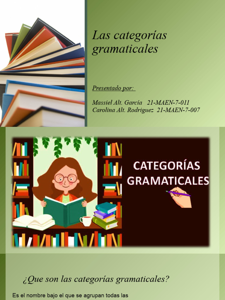 Exposicion Las Categorias Gramaticales 15.6.22 | PDF | Parte del ...