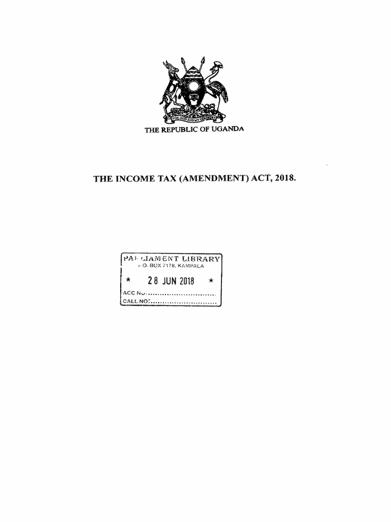 The Income Tax Amendment Act 2018 Pdf Tax Deduction Depreciation