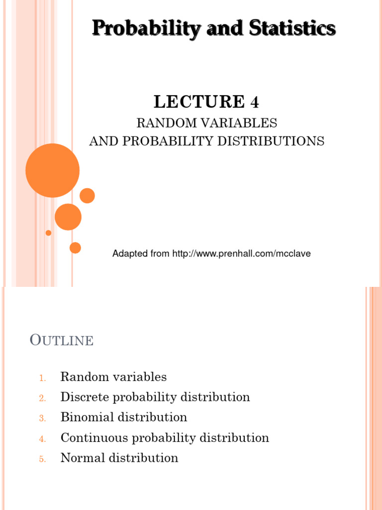 2024-Lecture 04 | PDF | Probability Distribution | Random Variable
