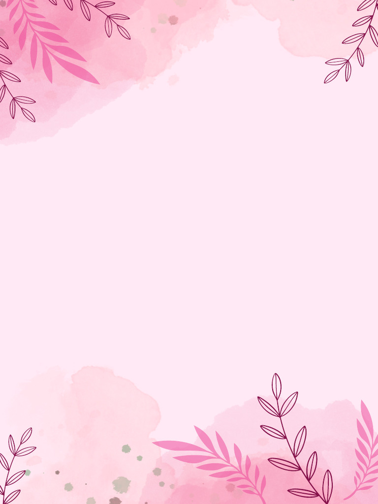 Folha A4 Aquarela Com Flores Rosa | PDF