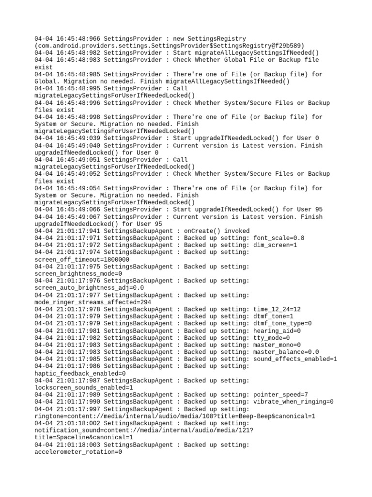 Settings Provider | PDF | Computing | Software