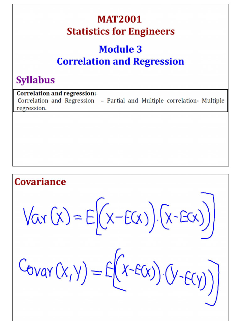 11 Module 3 - Correlation and Regression 03-02-2024 | PDF