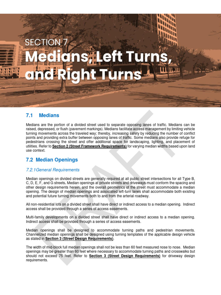 Section 7 - Median, Left Turn, and Right Turn Design Requirements | PDF ...