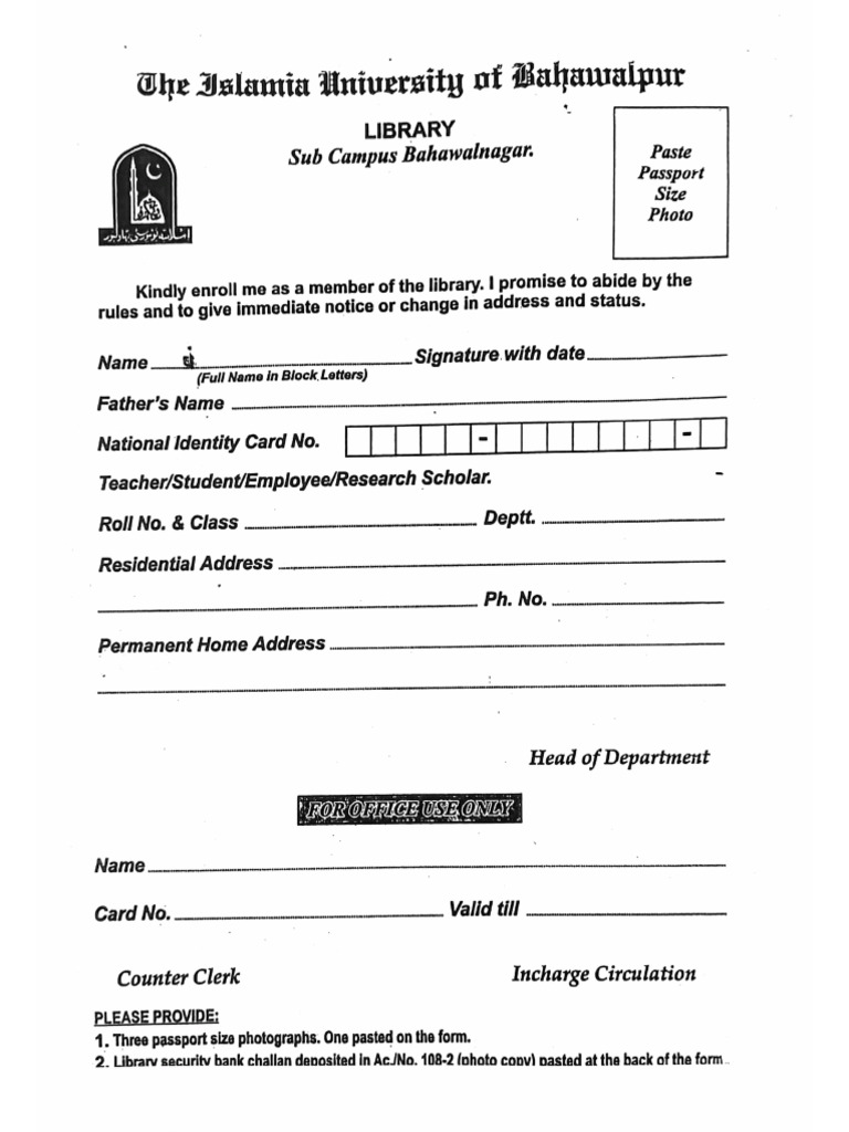 Library Form | PDF