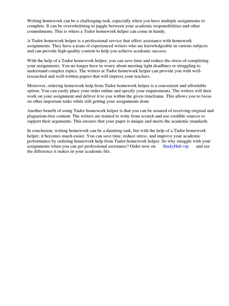 Tudor Homework Helper | PDF | House Of Tudor