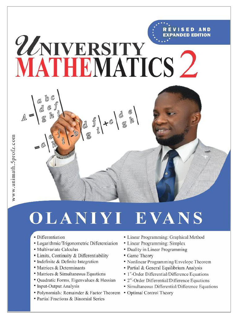 University Mathematics II by Olaniyi Evans (2024) | PDF | Matrix ...