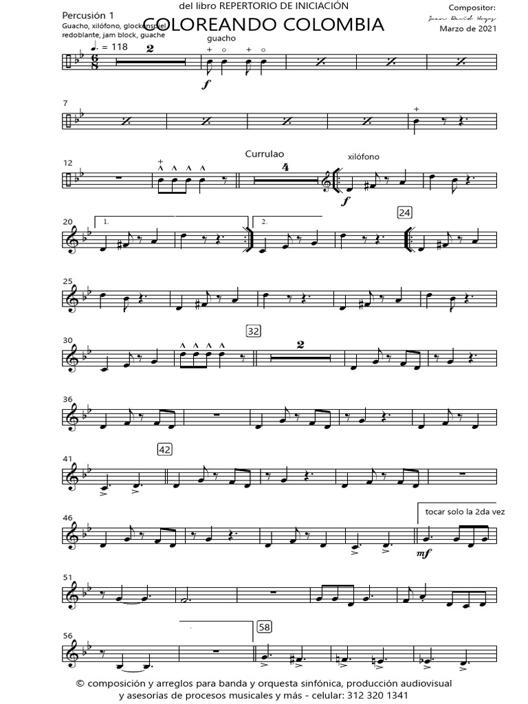Coloreando Colombia - Percusión 1 Guacho, Xilófono, Glockenspiel ...