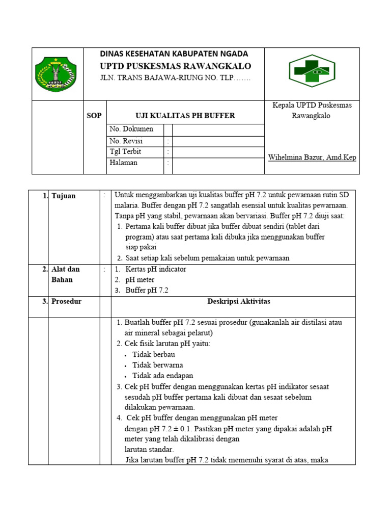 SOP Uji Kualitas Buffer | PDF | Sains & Matematika
