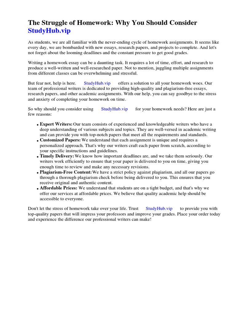 Homework Essay Introduction | Download Free PDF | Essays | Homework