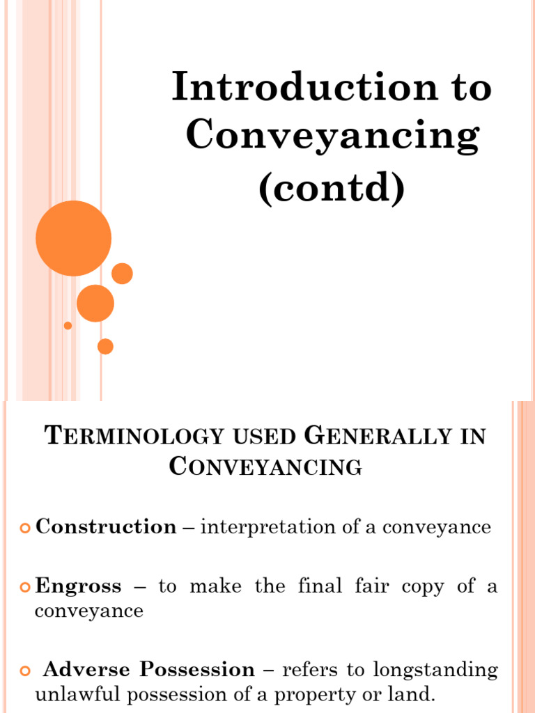 Introduction To Conveyancing - Part 2 | PDF | Conveyancing | Breach Of ...