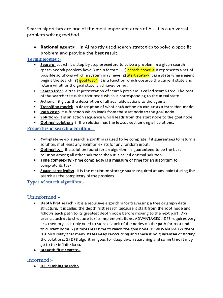 AI Class Notes | PDF | Computer Science | Computational Complexity Theory