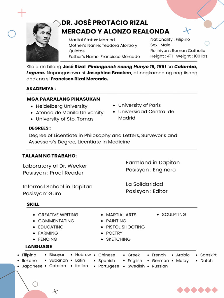 Resume Jose Rizal | PDF