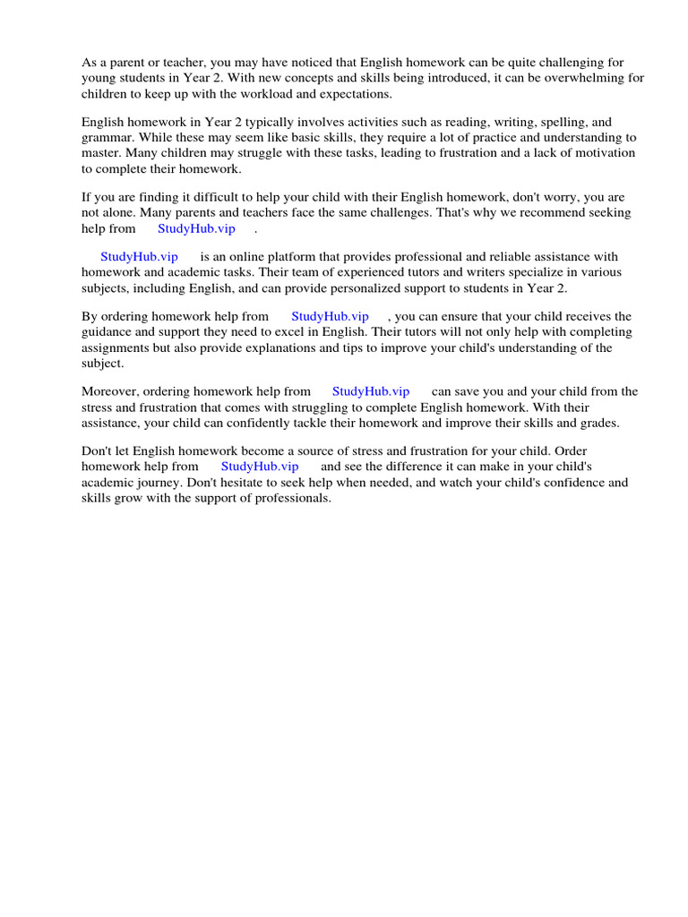 English Homework Activities Year 2 | PDF | Homework | Worksheet