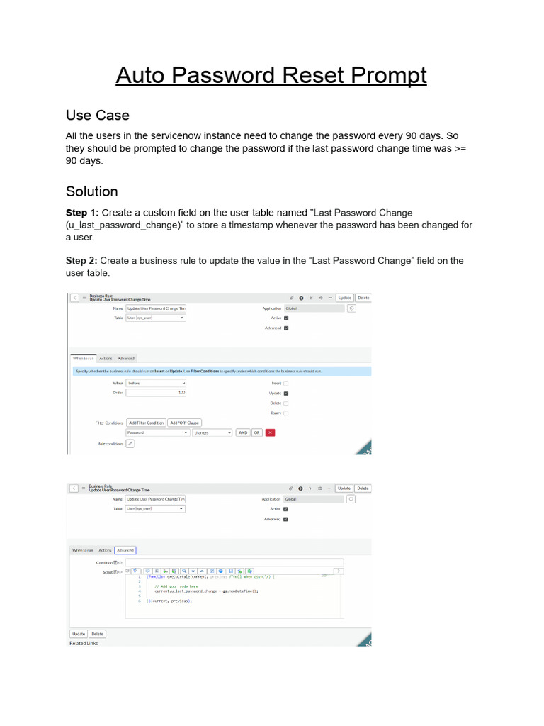 Auto Password Reset Prompt | PDF